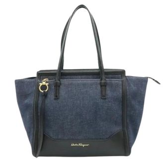 Ferragamo Pre-owned Denim Tote Bag - - Pre-owned - Damen - Blau - ONE SIZE