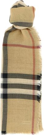 Burberry Homme, Accessoires, Beige, Taille: ONE Size &Eacute;charpe r&eacute;versible en laine et mousseline de soie
