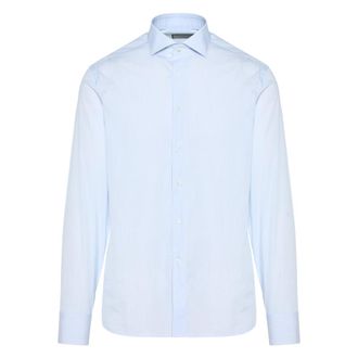 Canali Homme, Chemises, Bleu, Taille: 2XL Cotton Striped Shirt