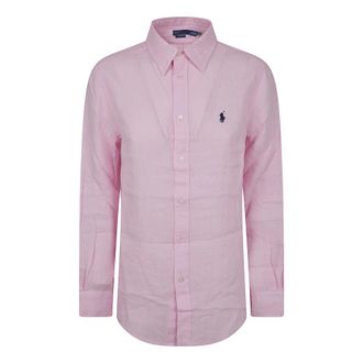 Polo Ralph Lauren Femme, Blouses et Chemises, Rose, Taille: 42 FR Classic Long Sleeve Button Front Shirt