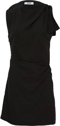 Msgm Msgm, Femme, Robes, Noir, Taille: 38 FR Draped Sleeveless Mini Dress