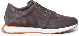 Baldinini Baskets en Daim avec Plaque Logo - Homme - Chaussures - Gris - Taille: 39 EU