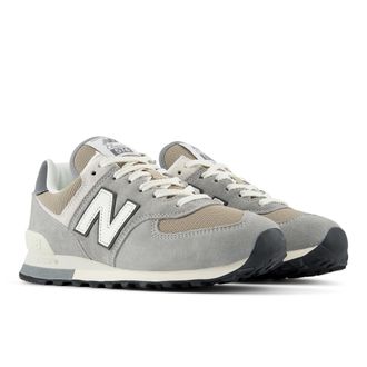 New Balance Sneaker NEW BALANCE 574, Damen, Gr. 37,5, castlerock, stoneware, Leder, Synthetik, Schuhe Sneaker, mit Gummilaufsohle, Topseller