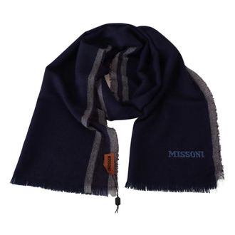 Missoni unisex, Accessoires, Bleu, Taille: ONE Size &Eacute;charpe Enveloppante en Laine Ray&eacute;e
