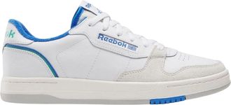 Reebok Phase Spielplatz Turnschuhe f&uuml;r Damen, Leder (Wei&szlig;/Blau)