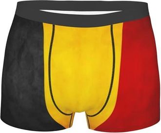 AOOEDM Boxer pour Hommes Drapeau Belge, sous-v&ecirc;tements pour Hommes, Respirant et Extensible, S-XXL