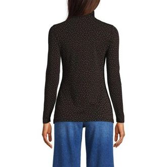 Lands End Rollkragenshirt aus Baumwoll/Modalmix, Damen, Gr&ouml;&szlig;e:36-38 regular, Schwarz, Baumwolle/Elasthan/Baumwolle Modal, by Lands End