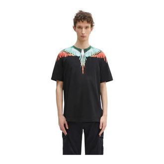 Marcelo Burlon Homme, Tops, Noir, Taille: XS T-shirt avec Impression dAile Iconique