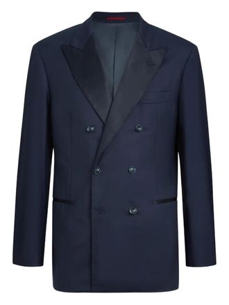 Brunello Cucinelli Doppelreihige Tuxedo-Jacke - Blau