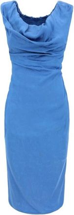 Vivienne Westwood Femme, Robes, Bleu, Taille: 36 FR Robe crayon sans manches avec applique &agrave; volants