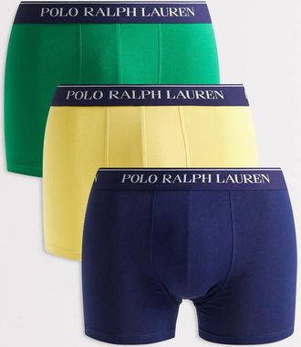 Polo Ralph Lauren Lot de 3 boxers - Jaune, vert et bleu marine-Multicolore