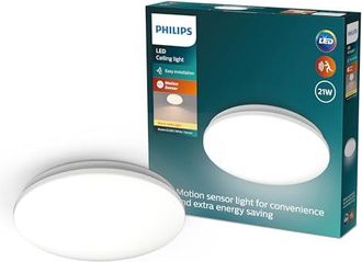 Philips Acuna CL253 Deckenleuchte mit Sensor, Rund, 21W, 2500Lm, 2700K, Weiß, IP20, warmweißes Licht