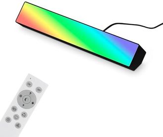 Briloner Leuchten 7379-015 Smart Lightbar LED, fonctionne avec Amazon Alexa, WiFi, commande vocale RGB, CCT, lampe de jeu, éclairage TV, télécommande, noir, 25