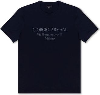 Giorgio Armani Homme, Tops, Noir, Taille: L T-shirt &agrave; col rond Borgonuovo 11