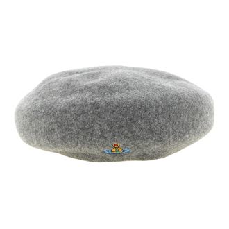 Vivienne Westwood Wool Orb Embroidered Beret - - Accessories - Damen - Grau - S/M