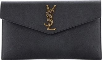 Saint Laurent Uptown Pouch Leather clutch bag - Schwarz