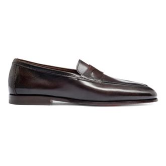 Santoni Homme, Chaussures, Brun, Taille: 42 EU Mocassin en cuir pour homme Carlo