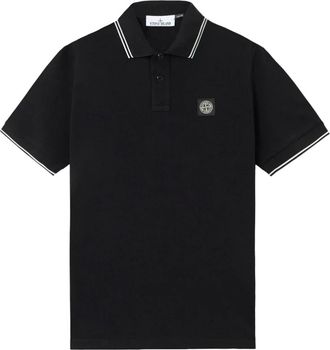 Stone Island Homme, Tops, Noir, Taille: M Logo Polo