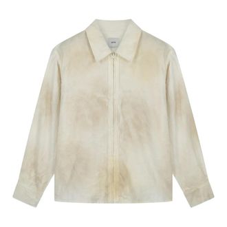 Arte Dusty Linen Zip Shirt - - Shirts - Herren - Beige - L