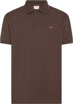 Sun 68 Homme, Tops, Brun, Taille: L Polo en Piqu&eacute; de Coton Stretch
