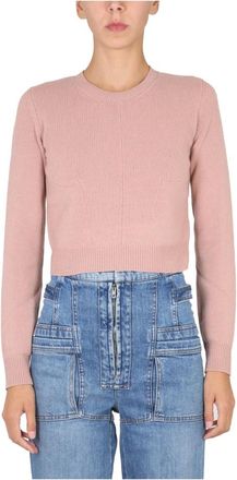 Stella McCartney Femme, Pulls, Beige, Taille: 34 FR Pull en Maille de Laine Coupe Corset