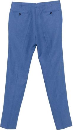 Rota Sport Pleated Linen Trousers - Blue