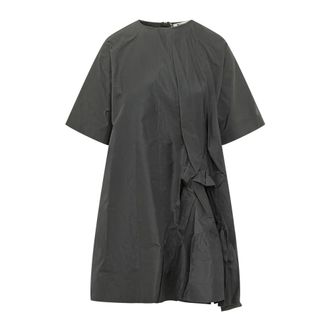 Msgm Asymmetrisches Kleid mit kurzen &Auml;rmeln und Drapierung - - Dresses - Damen - Schwarzk - M