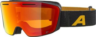 Alpina NENDAZ Q-LITE - verspiegelte, kontrastverst&auml;rkende OTG Skibrille mit 100% UV-Schutz f&uuml;r Erwachsene - black-yellow matt - one size