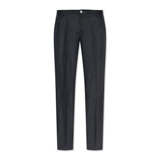 Dolce & Gabbana Leinen plissierte Hose - - Trousers - Herren - Blau - S