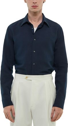 Fursac Chemise &agrave; col hirondelle en lin et coton - Taille XL - Homme