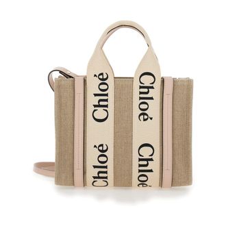 Chlo&eacute; Femme, Sacs, Beige, Taille: ONE Size Sac Fourre-Tout Beige avec Rubans de Marque