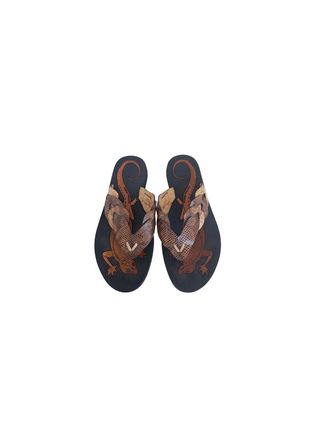 Bottega Veneta Karung Snakeskin Thong Sandals Size 37