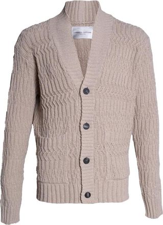 Roberto Collina Homme, Pulls, Beige, Taille: S Jacquard Cardigan