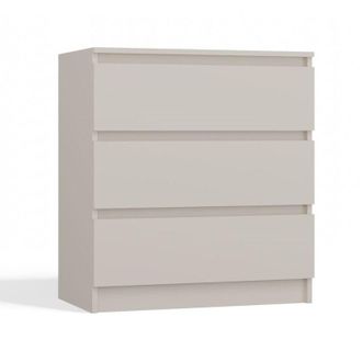 Topeshop Aster T3 Commode chambre/bureau/salon 77x70x40 / 3 tiroirs Beige Meuble de rangement moderne Chiffonier Style Scandinave Dressing