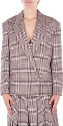 SOLOTRE Femme, Vestes, Brun, Taille: 36 FR Veste crois&eacute;e