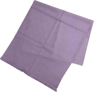 Gucci unisex, Pre-owned, Violet, Taille: ONE Size &Eacute;charpe en laine Pre-owned