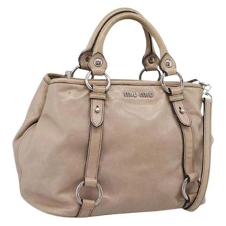 Miu Miu Pre-owned Cuir sacs-main - Femme - Pre-owned - Beige - Taille: ONE Size