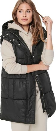 Only Damen Puffer-Weste OnlDemmy Stepp-Weste Übergangs-Jacke Herbst/Winter, Farbe:Schwarz, Größe:S