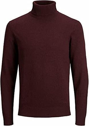 Jack & Jones JJEEMIL Knit Roll Neck Noos Pull &agrave; col roul&eacute;, Rouge (Port Royale Detail: Melange), Large Homme