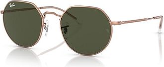 Ray-Ban Jack Rose Gold Sonnenbrillen Rotgold Fassung Grün Glas 55-20
