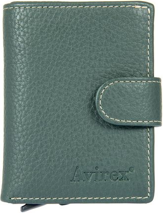 Avirex Houston-Linie aus Leder. Kreditkartenetui. Automatisches Herausziehen von 5 Kreditkarten. Geldbörse aus Rindsleder, mit RFID-Schutz. Kompakt und funkt