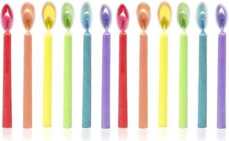 Legami Legami - Kerzen mit farbiger Flamme, aus Wachs, &Oslash; 0,5 cm, H 6 cm (inkl. Kunststoffhalter), leuchten in der gleichen Farbe wie das Wachs, aus dem sie g