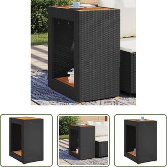 vidaXL vidaXL Meuble ext&eacute;rieur - Table dappoint de jardin dessus en bois noir 60x40x75 cm