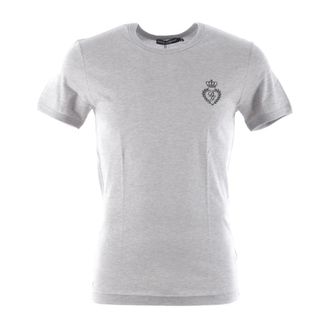 Dolce & Gabbana Homme, Tops, Gris, Taille: M T-shirt &agrave; manches courtes