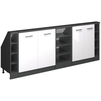 Vicco Dachschr&auml;genschrank Rion, Anthrazit/Wei&szlig; Hochglanz, 5er Set, Vicco