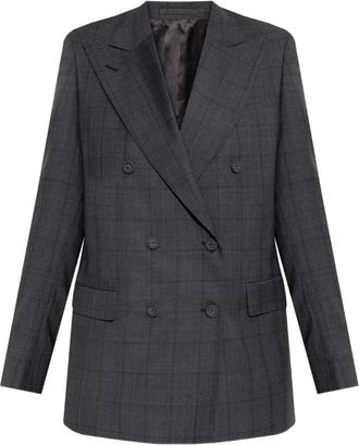 Officine Générale blazer croisé à carreaux - Gris