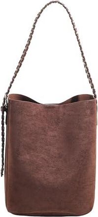 Generic Sac &agrave; bandouli&egrave;re simple en daim synth&eacute;tique pour femme et fille avec sangle r&eacute;glable, couleur unie, sac fourre-tout de grande capacit&eacute; pour voyage, s