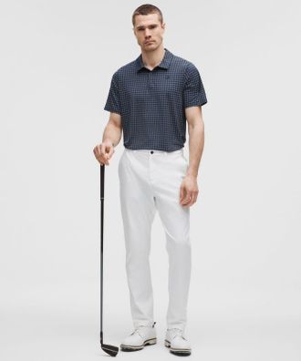 lululemon Sport-Poloshirt mit kurzen Ärmeln und Logo e Passform für Männer - Größe XS in Diamond Spot Starch Blue Club Blue