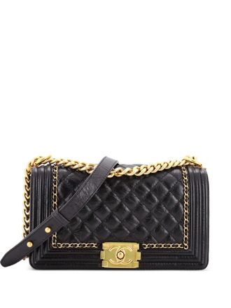 Chanel Jacket Boy Flap Bag Quilted Aged Calfskin Old Medium crossbody bag - Schwarz