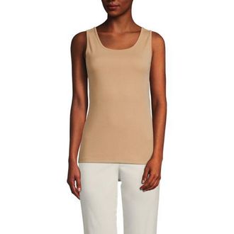 Lands End Baumwoll-Top, Damen, Größe:40-42 regular, Beige, Baumwolle, by Lands End